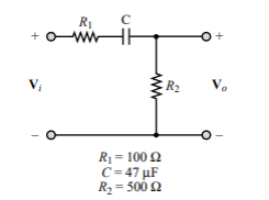 Solved Determine the cutoff frequency for the high-pass RC | Chegg.com