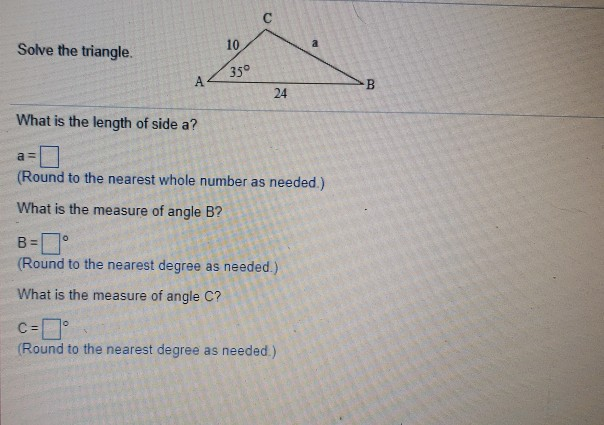 Solved Solve the triangle with the given parts a=22.9 m, b= | Chegg.com