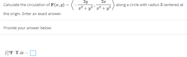 Solved Calculate the circulation of | Chegg.com