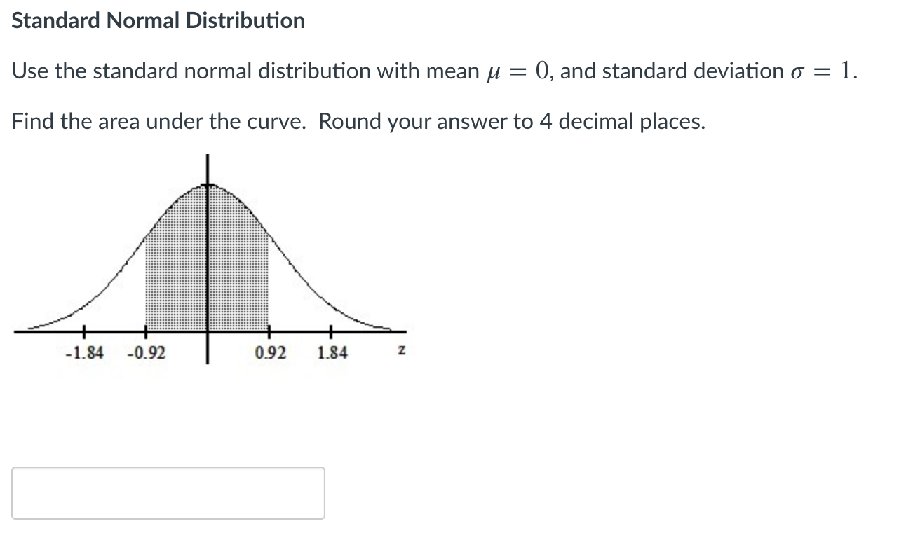 Solved Standard Normal Distribution Use the standard normal | Chegg.com