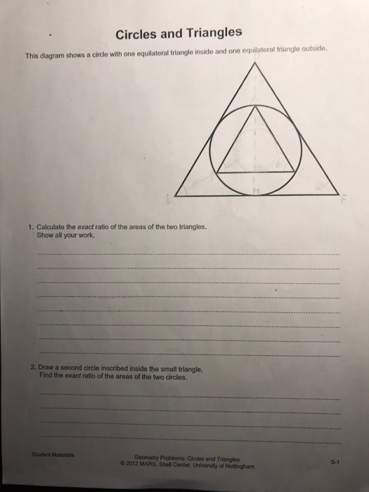 Solved Circles and Triangles This diagram shows a circle | Chegg.com