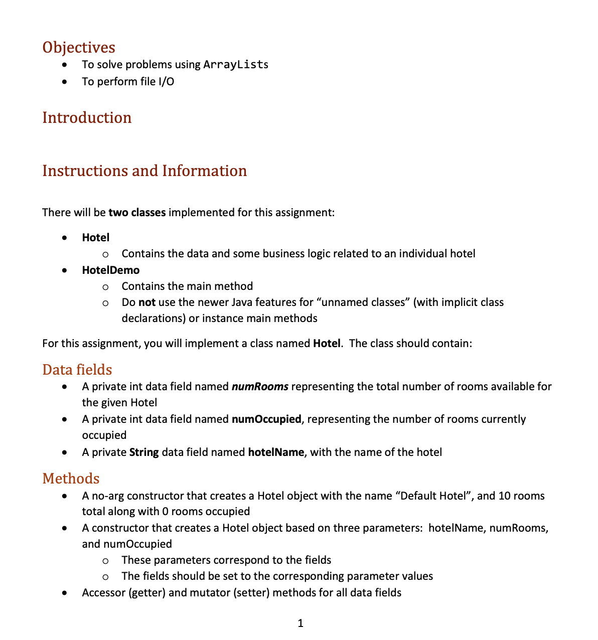 Solved Objectives - To solve problems using ArrayLists - To | Chegg.com