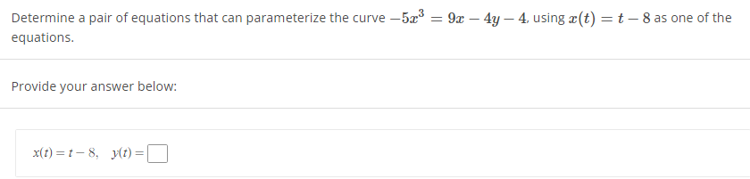 Solved Determine a pair of equations that can parameterize | Chegg.com