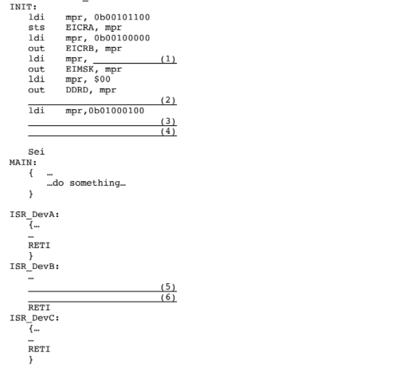 Solved The AVR code below (with some information missing) is | Chegg.com
