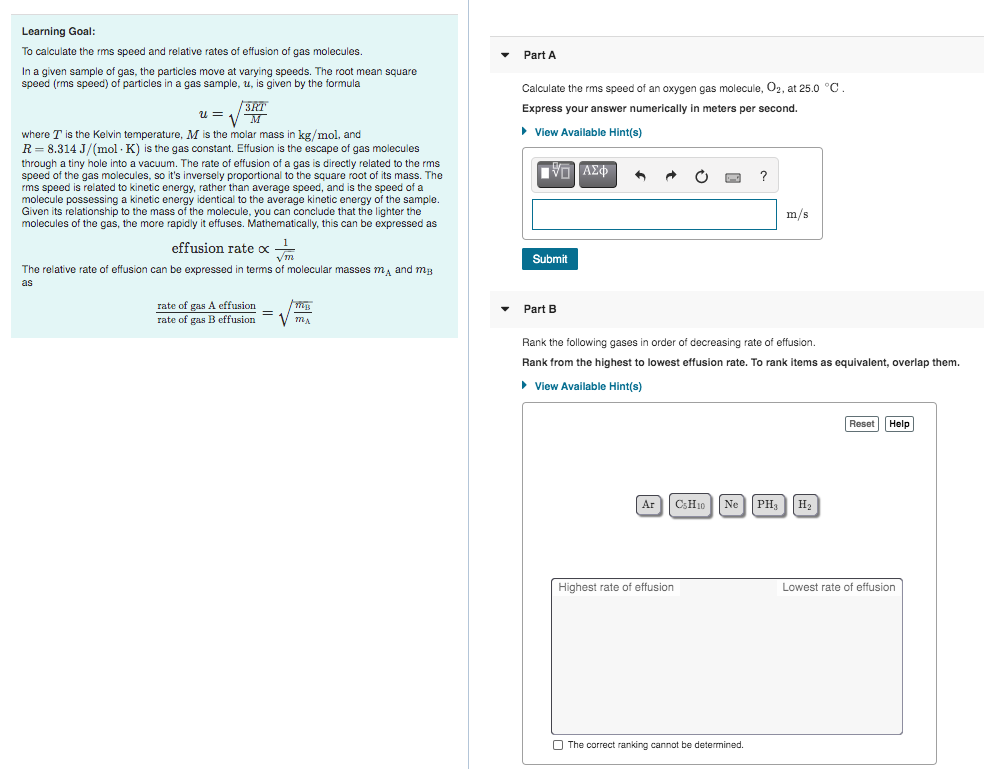 Solved Learning Goal: To calculate the rms speed and | Chegg.com