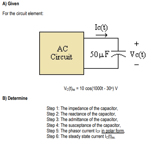 Solved A) Given For the circuit element: | Chegg.com