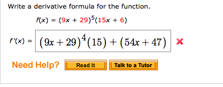 Solved Write a derivative formula for the function. f(x) = | Chegg.com