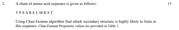 2. 15 A chain of amino acid sequence is given as | Chegg.com