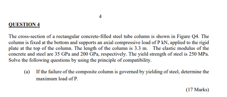 Solved 4 QUESTION 4 The cross-section of a rectangular | Chegg.com