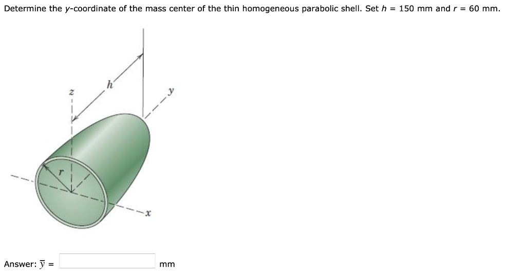 Solved Determine the y-coordinate of the mass center of the | Chegg.com