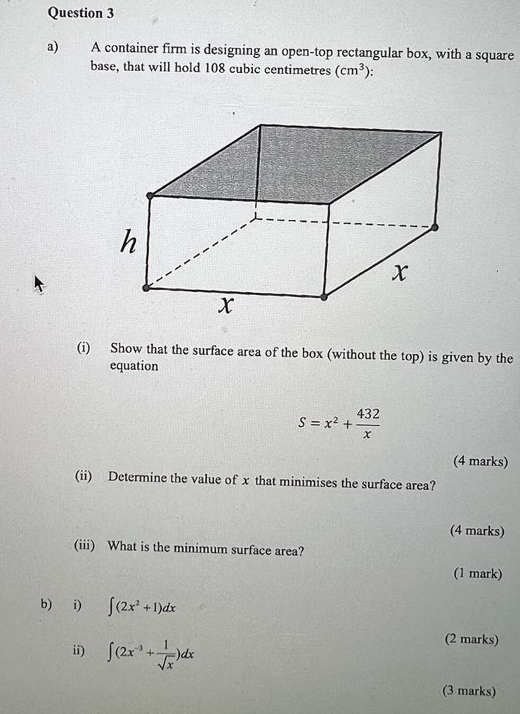 Solved Question 3 a) A container firm is designing an | Chegg.com