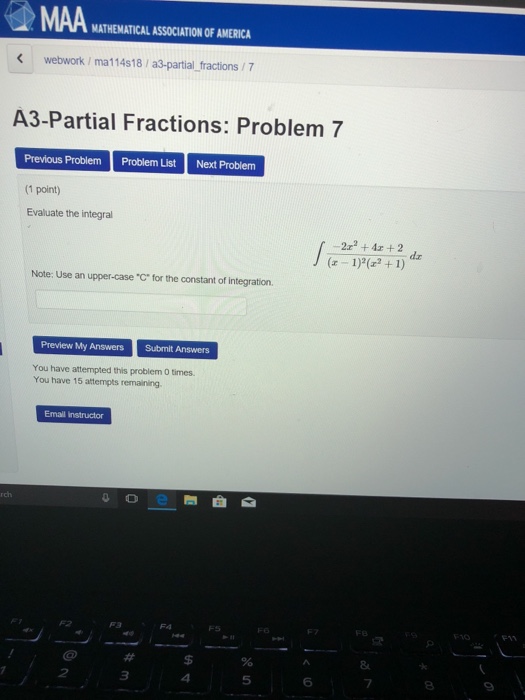 Solved MATHEMATICAL ASSOCIATION OF AMERICA webwork/ma114s18/ | Chegg.com