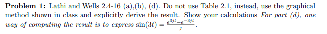 Solved Problem 1: Lathi and Wells 2.4−16 (a), (b), (d). Do | Chegg.com