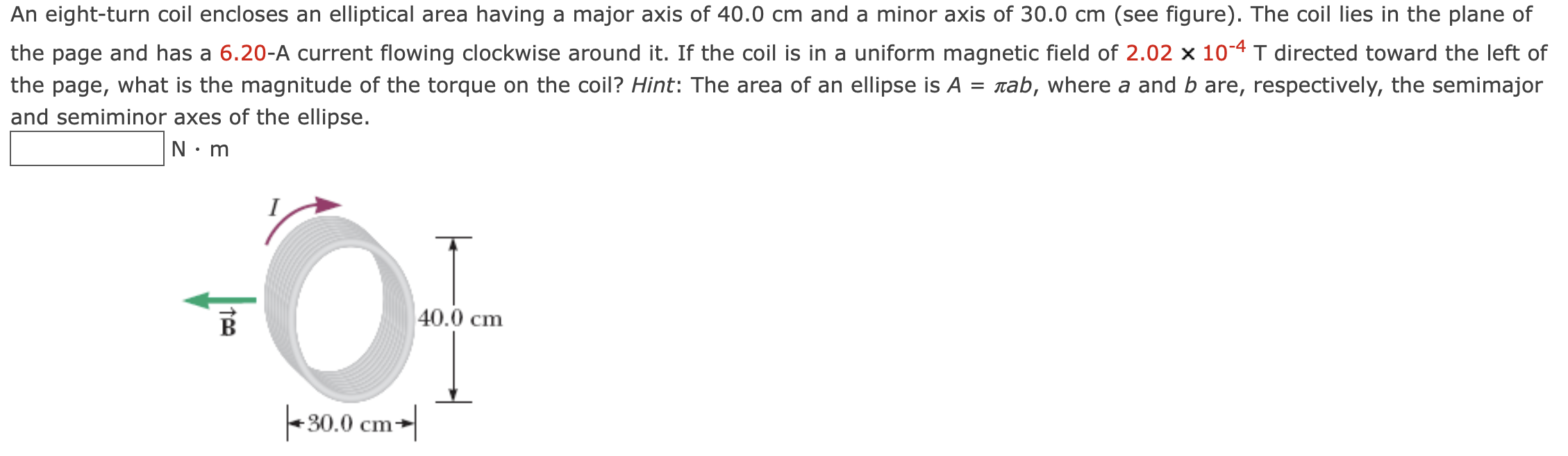 Solved An eight-turn coil encloses an elliptical area having | Chegg.com