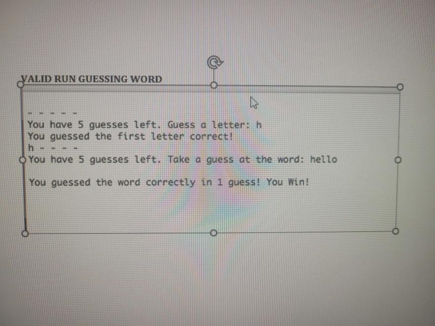 Solved The user will try to guess a predefined word set by | Chegg.com