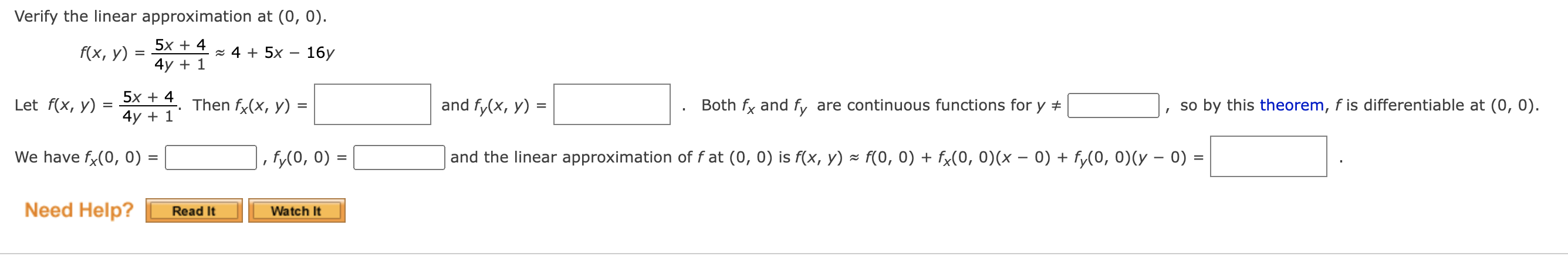 Solved Verify the linear approximation at (0,0) | Chegg.com