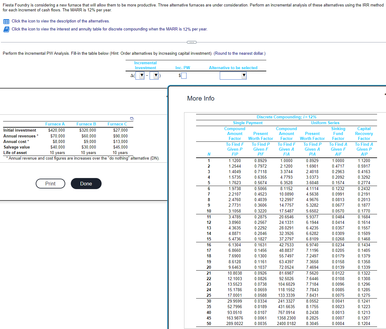 Solved for each increment of cash flows. The MARR is 12% | Chegg.com