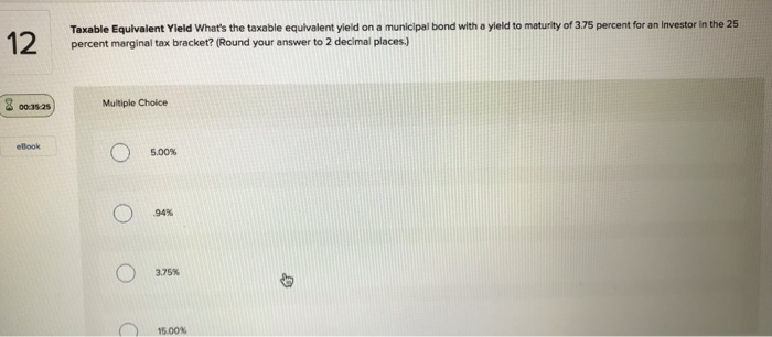 Solved Taxable Equivalent Yield What's the taxable | Chegg.com