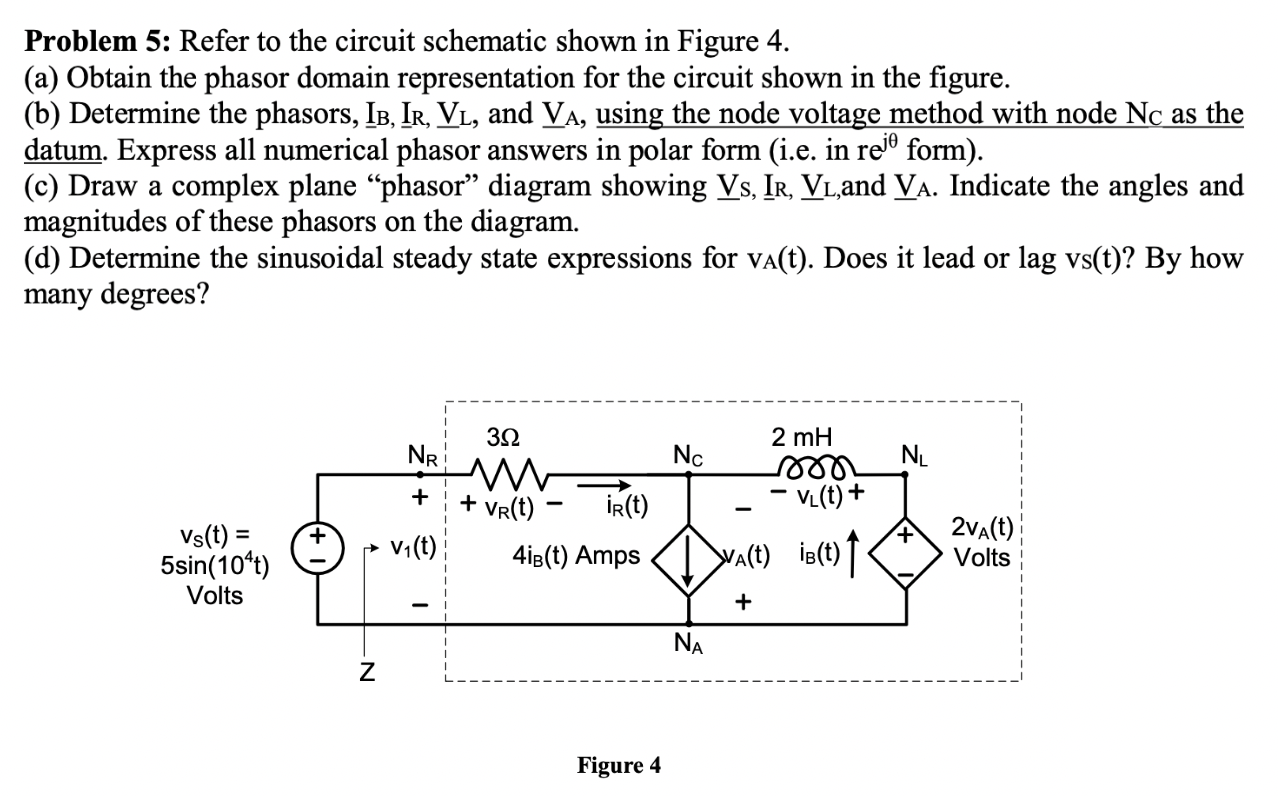 Solved Problem 5: Refer to the circuit schematic shown in | Chegg.com