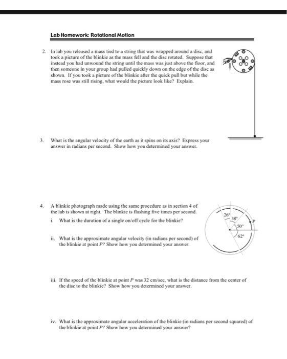 Solved Lab Homework: Rotational Motion 2. In lab you | Chegg.com