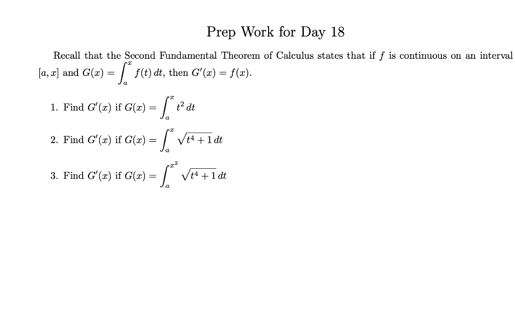 Solved Recall that the Second Fundamental Theorem of | Chegg.com