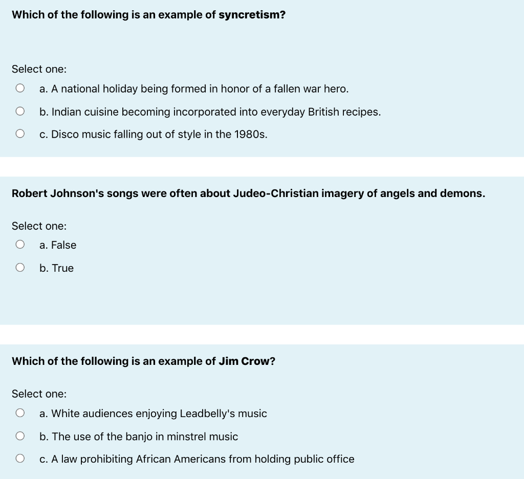 Solved Which of the following is an example of syncretism? | Chegg.com