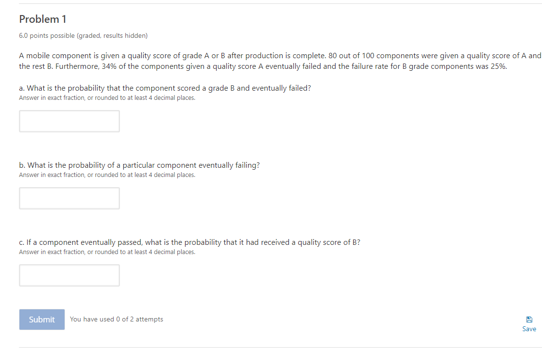 Solved Problem 1 6.0 points possible (graded, results | Chegg.com