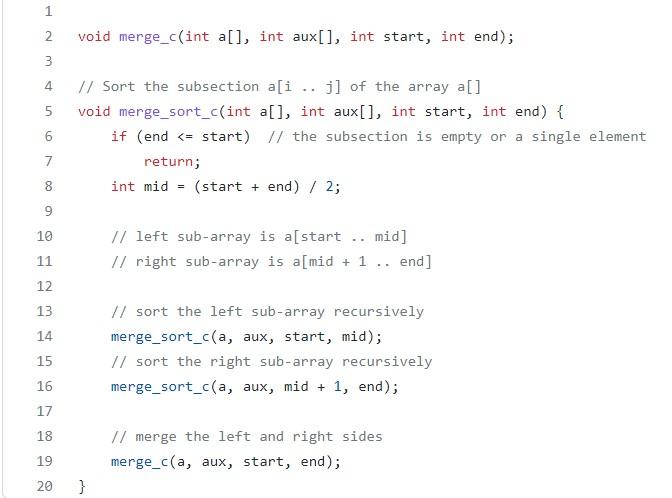 nerge_sort Given the array length followed by array | Chegg.com