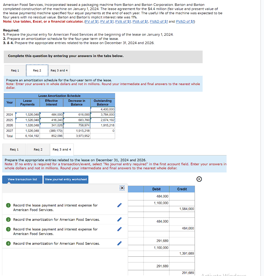 Solved American Food Services, Incorporated leased a | Chegg.com