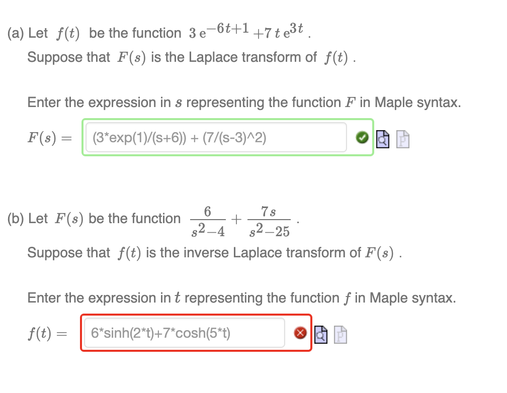Solved (a) Let f(t) be the function 3e−6t+1+7te3t. Suppose | Chegg.com