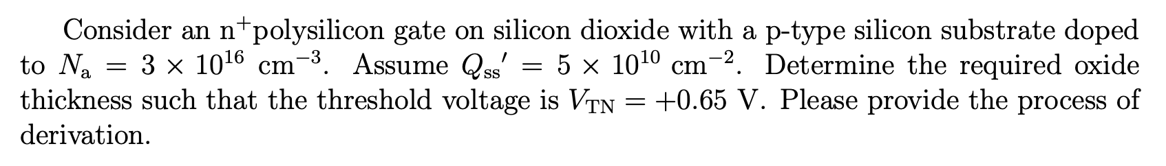 Solved Consider an n+polysilicon gate on silicon dioxide | Chegg.com
