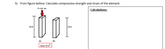 Solved 5) From figure bellow: Calculate compressive strength | Chegg.com