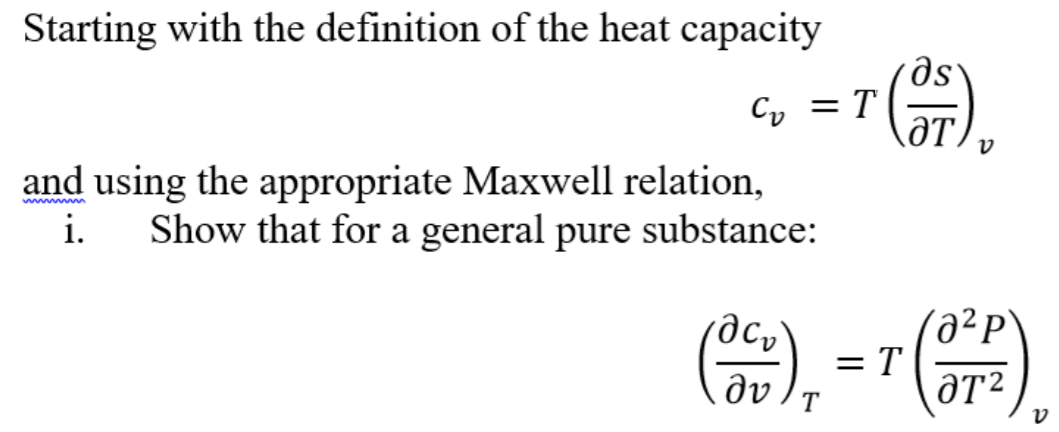 Solved Starting with the definition of the heat capacity Co | Chegg.com