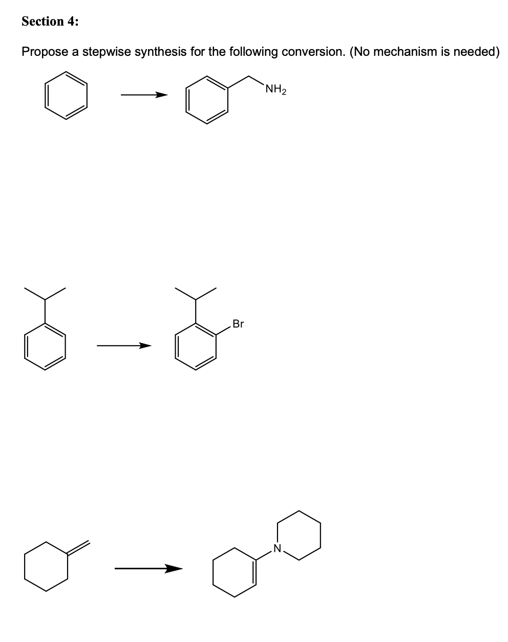 Solved Section 4: Propose a stepwise synthesis for the | Chegg.com
