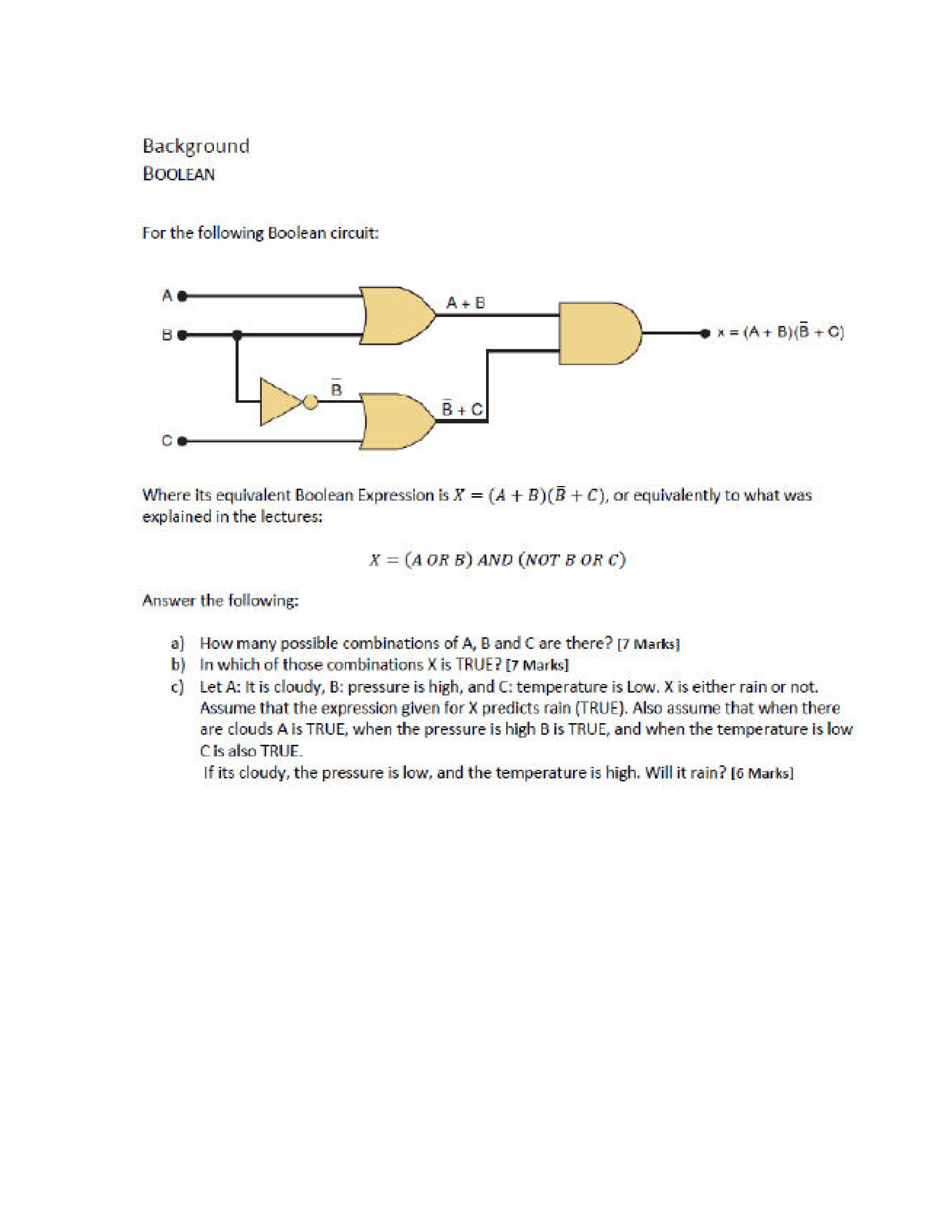 Solved Background BOOLEAN For the following Boolean circuit: | Chegg.com