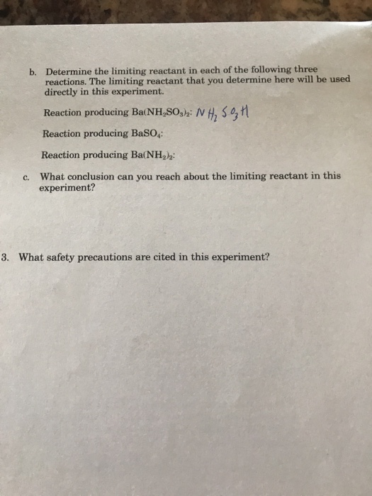 Solved Determine the limiting reactant in each of the | Chegg.com