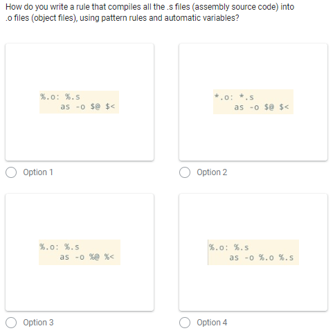Solved How do you write a rule that compiles all the .s | Chegg.com