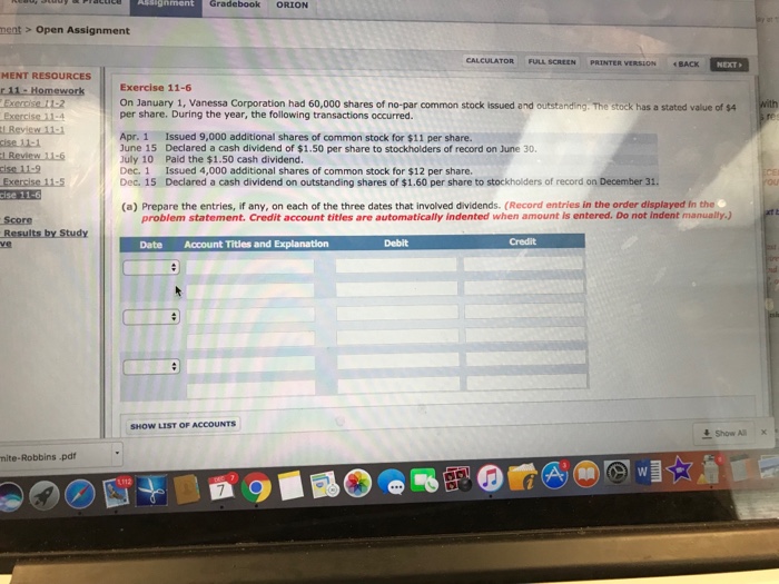 Solved Gradebook ORION ment> Open Assignment CALCULATOR FULL | Chegg.com