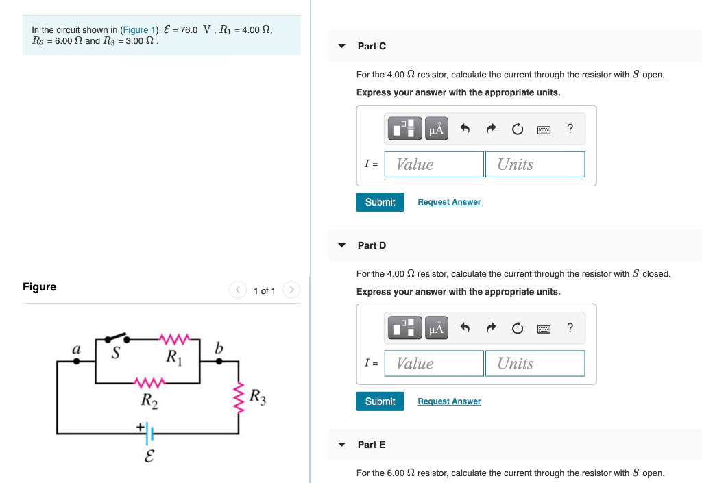 Solved In the circuit shown in (Figure 1), E = 76.0 V, R1 = | Chegg.com