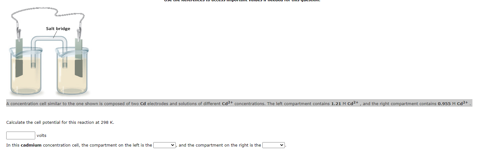 Solved Calculate The Cell Potential For This Reaction At 298
