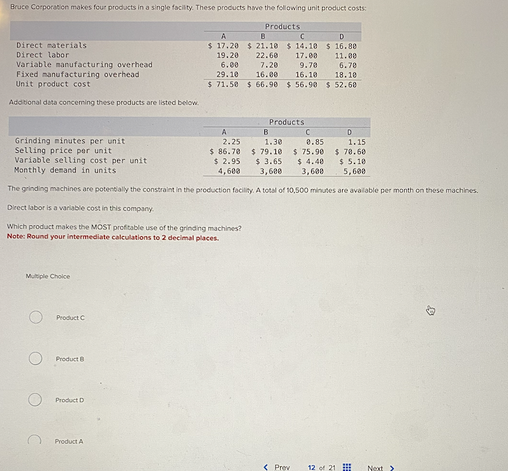 Solved Additional data concerning these products are listed | Chegg.com