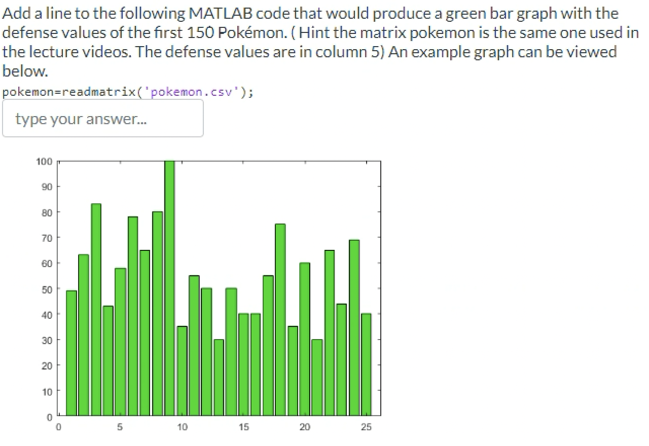 Solved Add a line to the following MATLAB code that would | Chegg.com