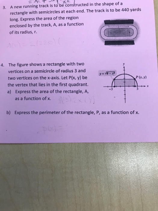 Solved 3. A new running track is to be constructed in the | Chegg.com