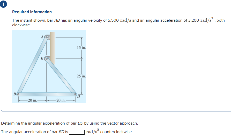 Solved Required informationThe instant shown, bar AB ﻿has an | Chegg.com