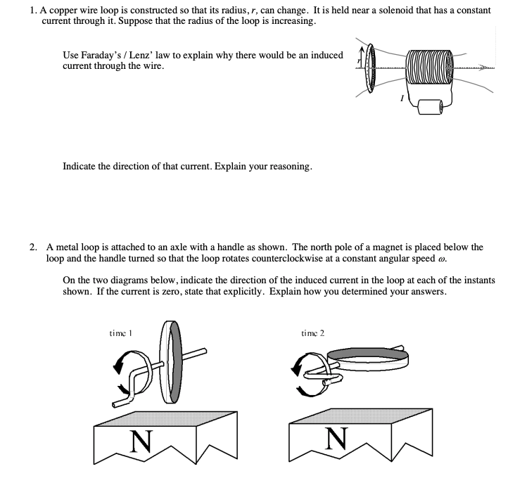 Solved 1. A copper wire loop is constructed so that its | Chegg.com