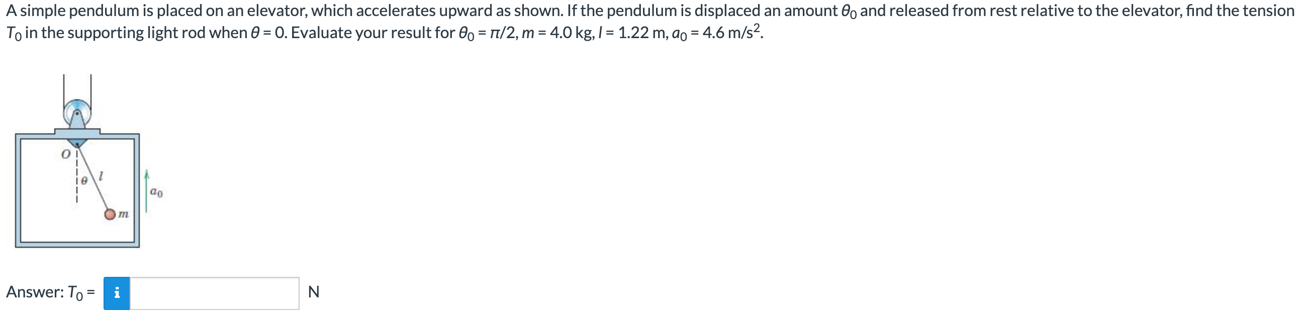 Solved A simple pendulum is placed on an elevator, which | Chegg.com