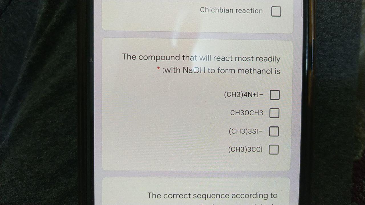 Solved Chichbian reaction. The compound that will react most | Chegg.com
