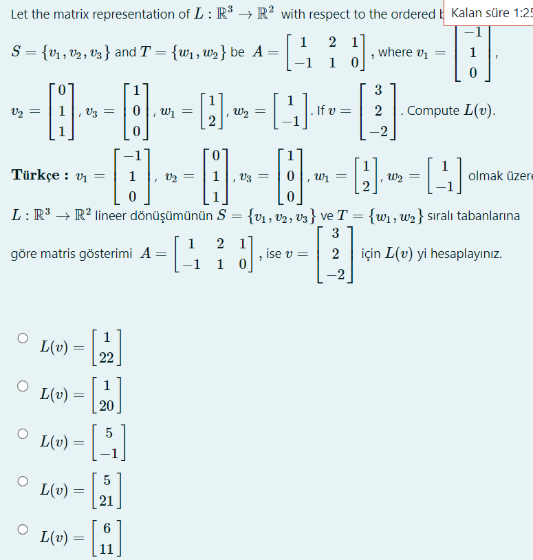 Solved Let the matrix representation of L:R3→R2 with respect | Chegg.com