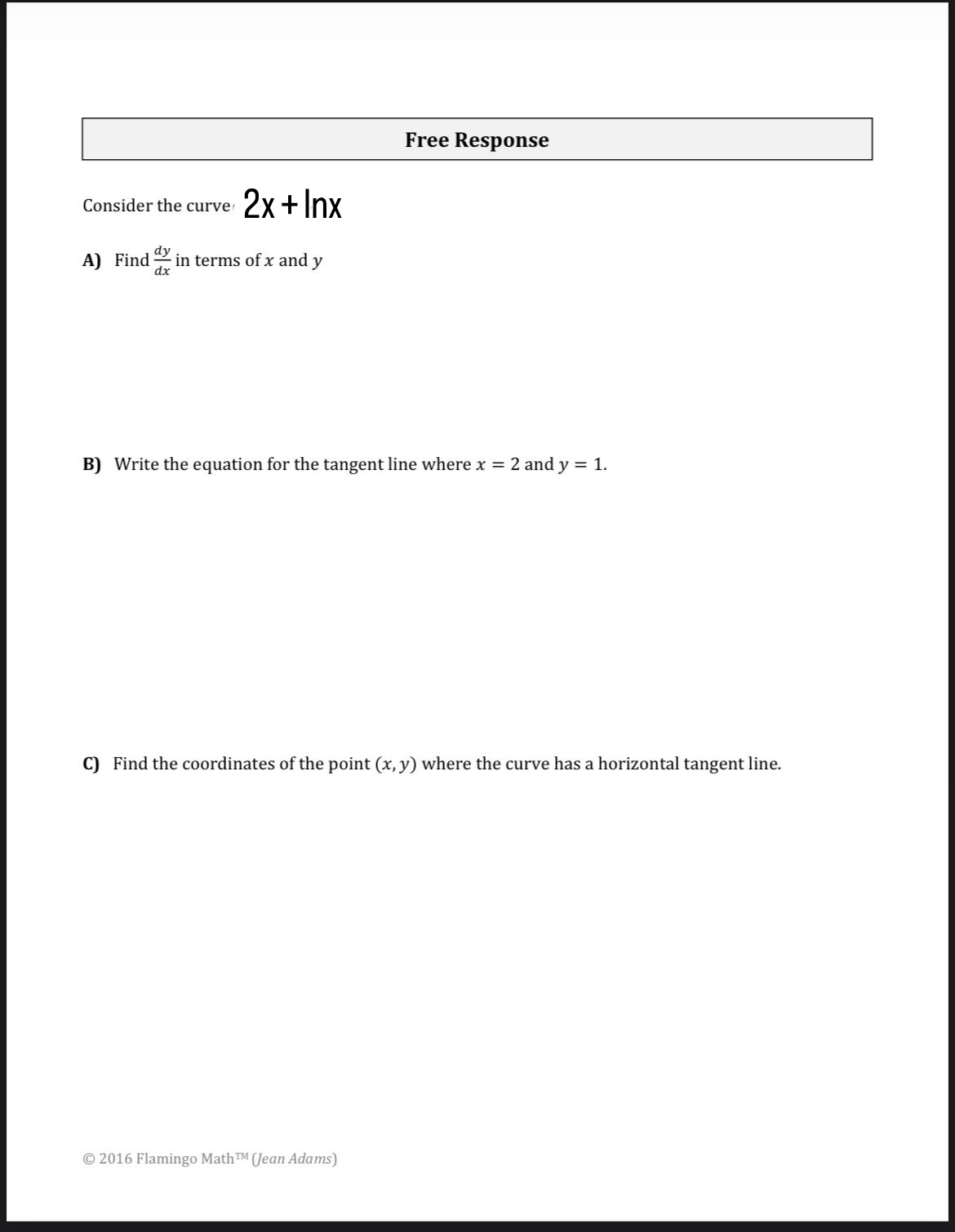 Solved Consider The Curve 2x lnx Chegg solved-consider-the-curve-2x-lnx-chegg