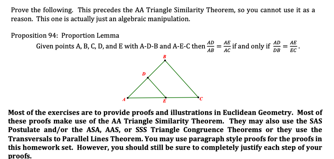 Solved Prove the following. This precedes the AA Triangle | Chegg.com
